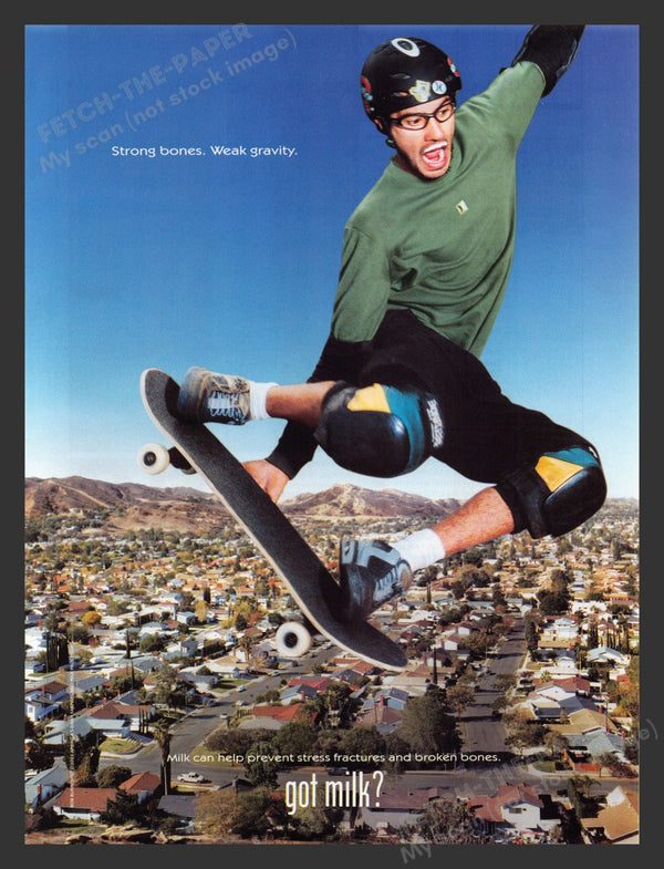 Got Milk? Skateboarder 2000s Print Advertisement Ad 2003 — Fetch-the-Paper
