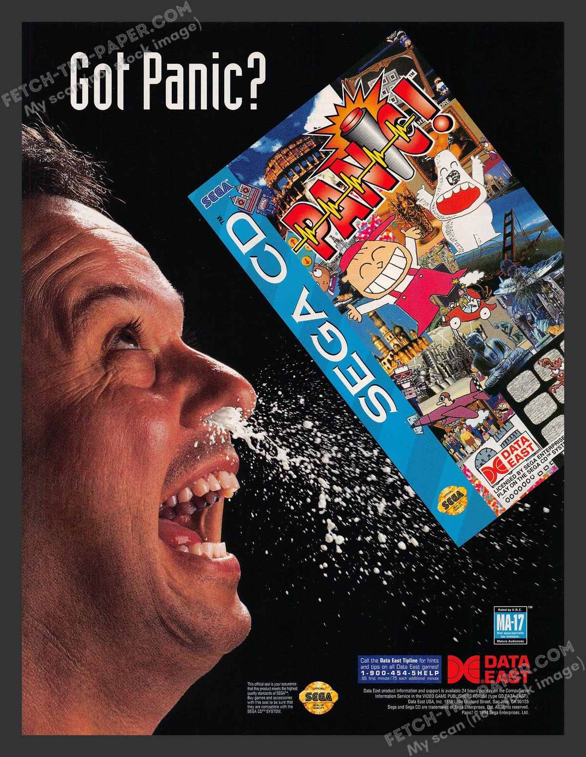 Got Panic? Vintage Video Game 1990s Print Advertisement 1994 — Fetch-the-Paper