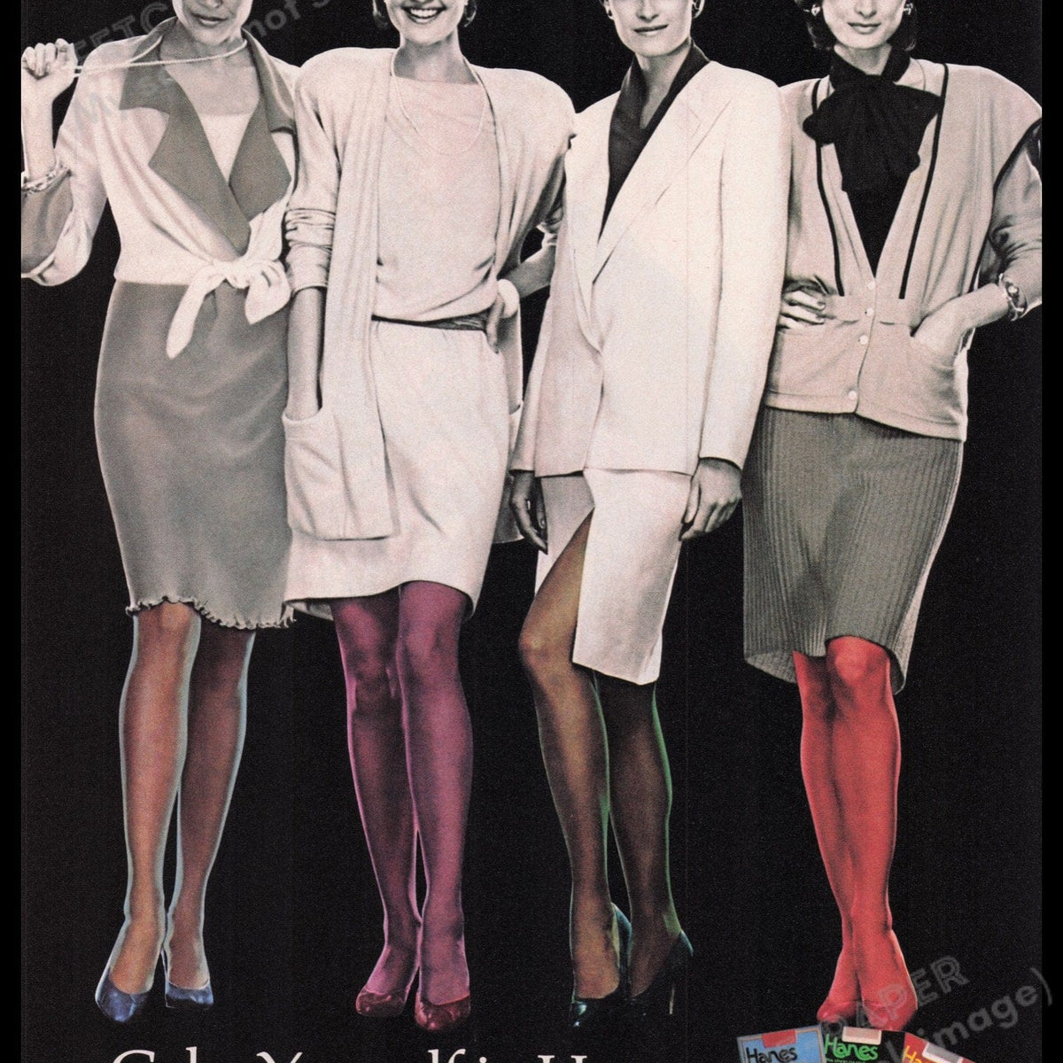Vintage 1983 Hanes Hosiery Color Yourself Ad - 8"x11" Print — Fetch-the ...