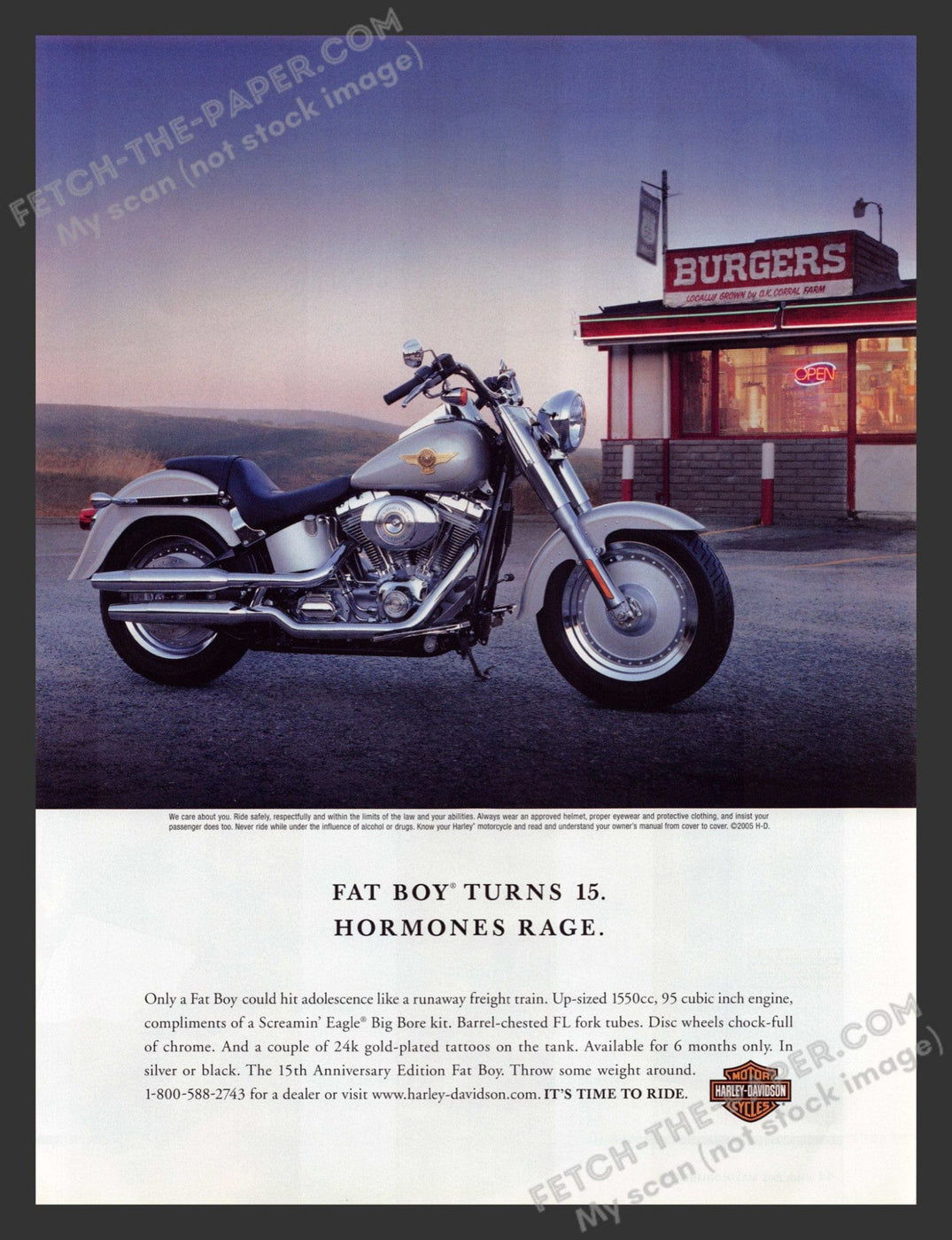Harley-Davidson Fat Boy 2005 Diner Print Ad - 15th Anniversary — Fetch ...