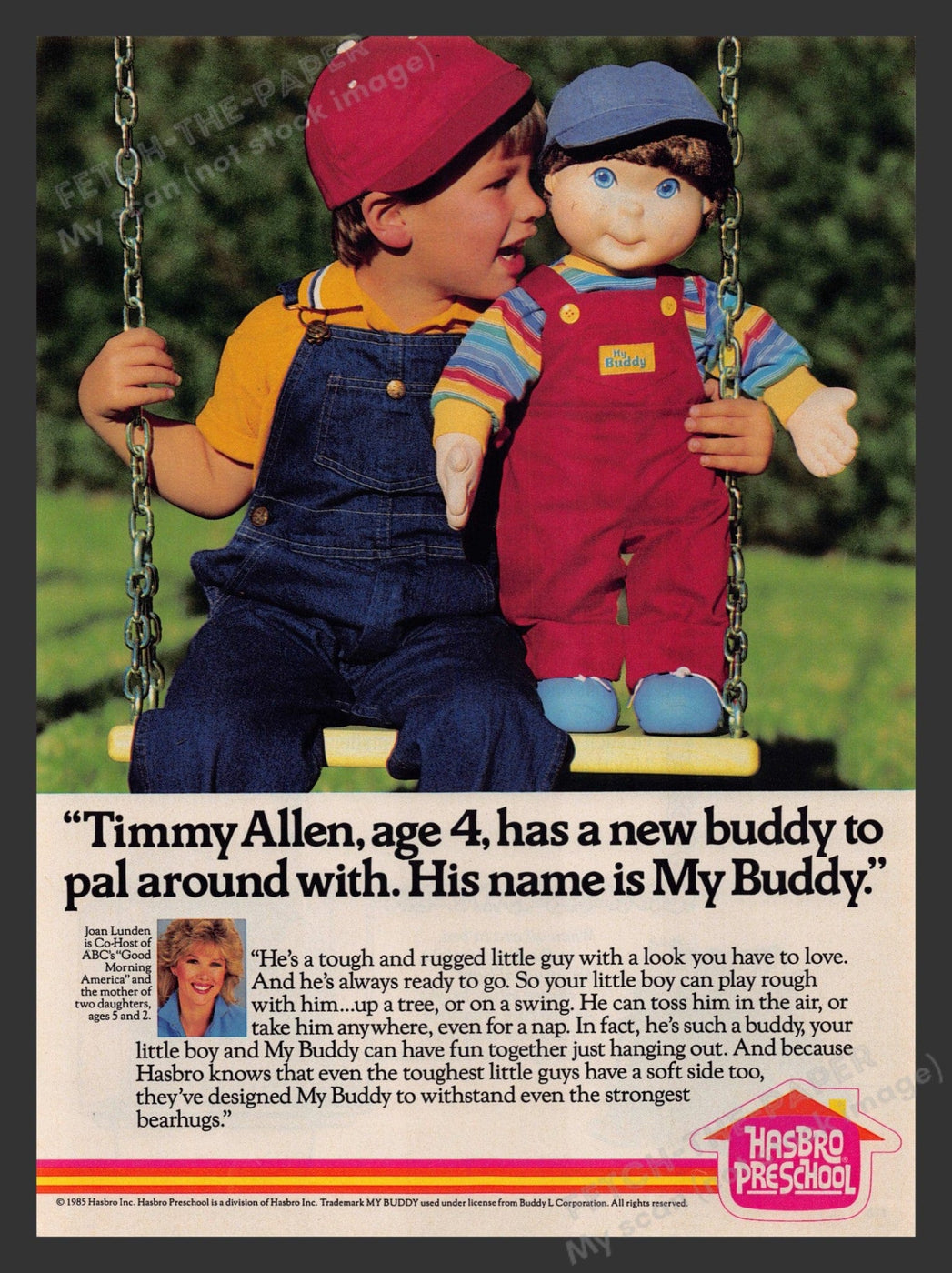 Hasbro 1980s Print Advertisement 1985 MyBuddy Doll Preschool Pal Timmy ...