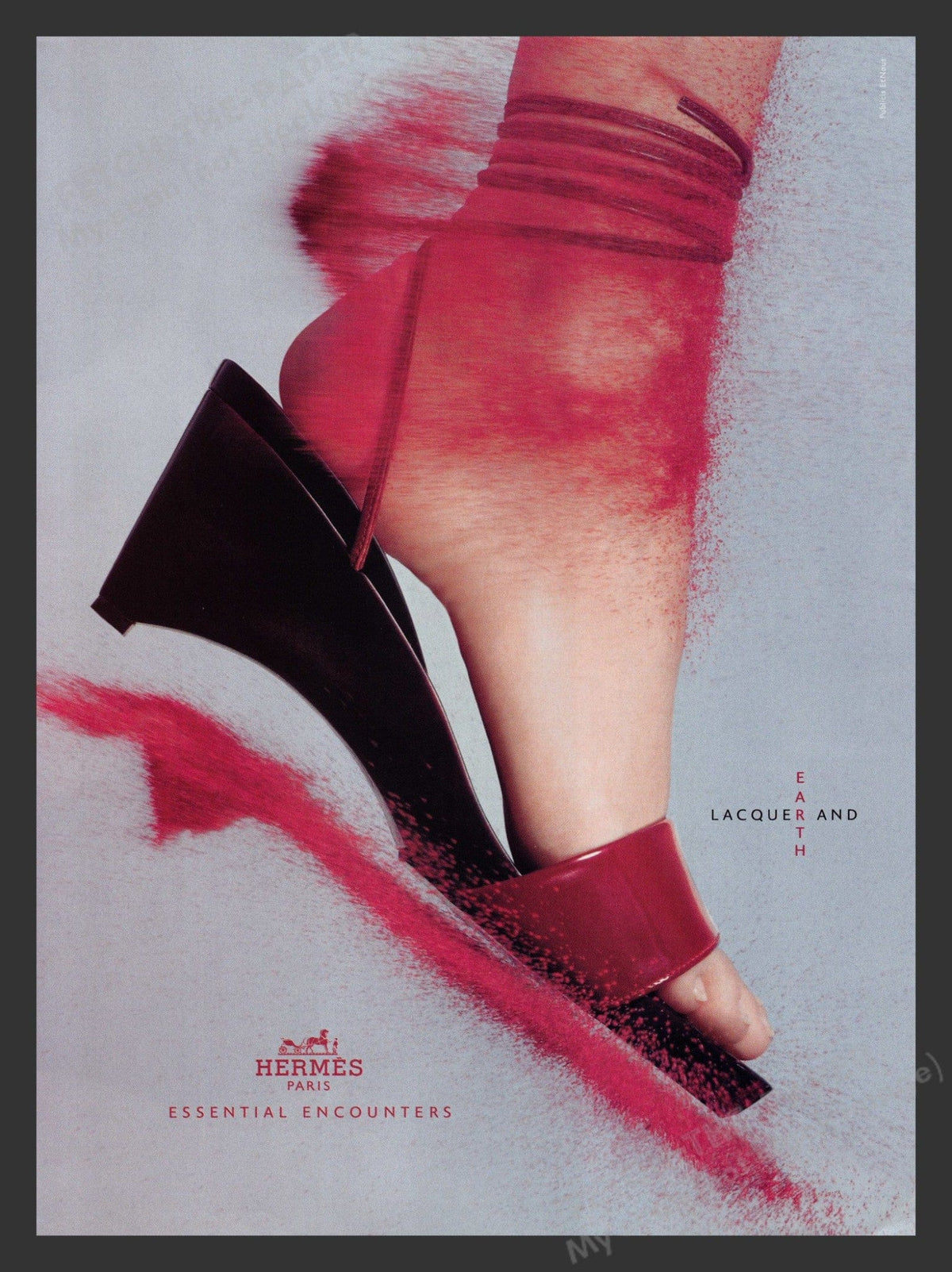 Hermes 2000s Print Advertisement Shoes Lacquer & Earth Foot Red — Fetch ...