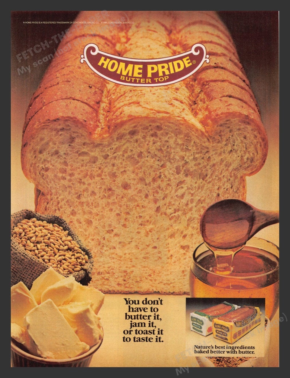 Home Pride Butter Top Bread 1980s Print Advertisement Ad 1985 — Fetch ...