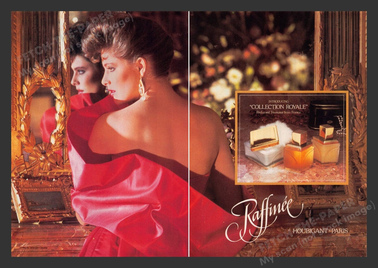 Houbigant Paris "Raffinee" Collection Royale 1980s Print Ad (2 Pages ...