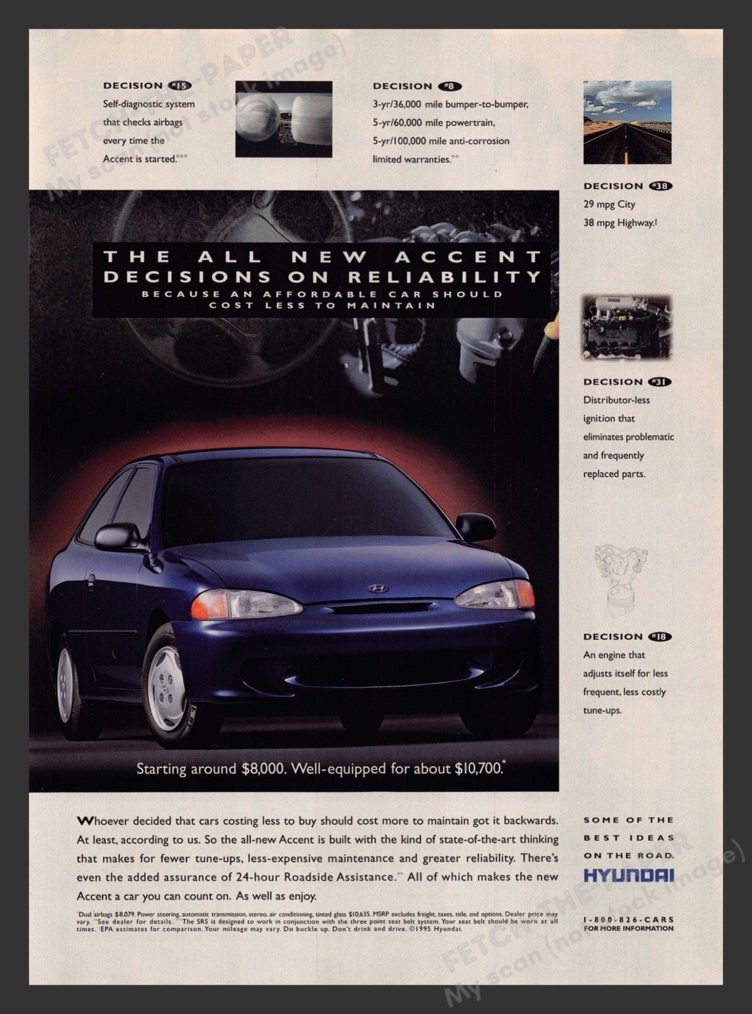 Hyundai Accent 1995 Print Ad - Affordable & Reliable Car — Fetch-the-Paper