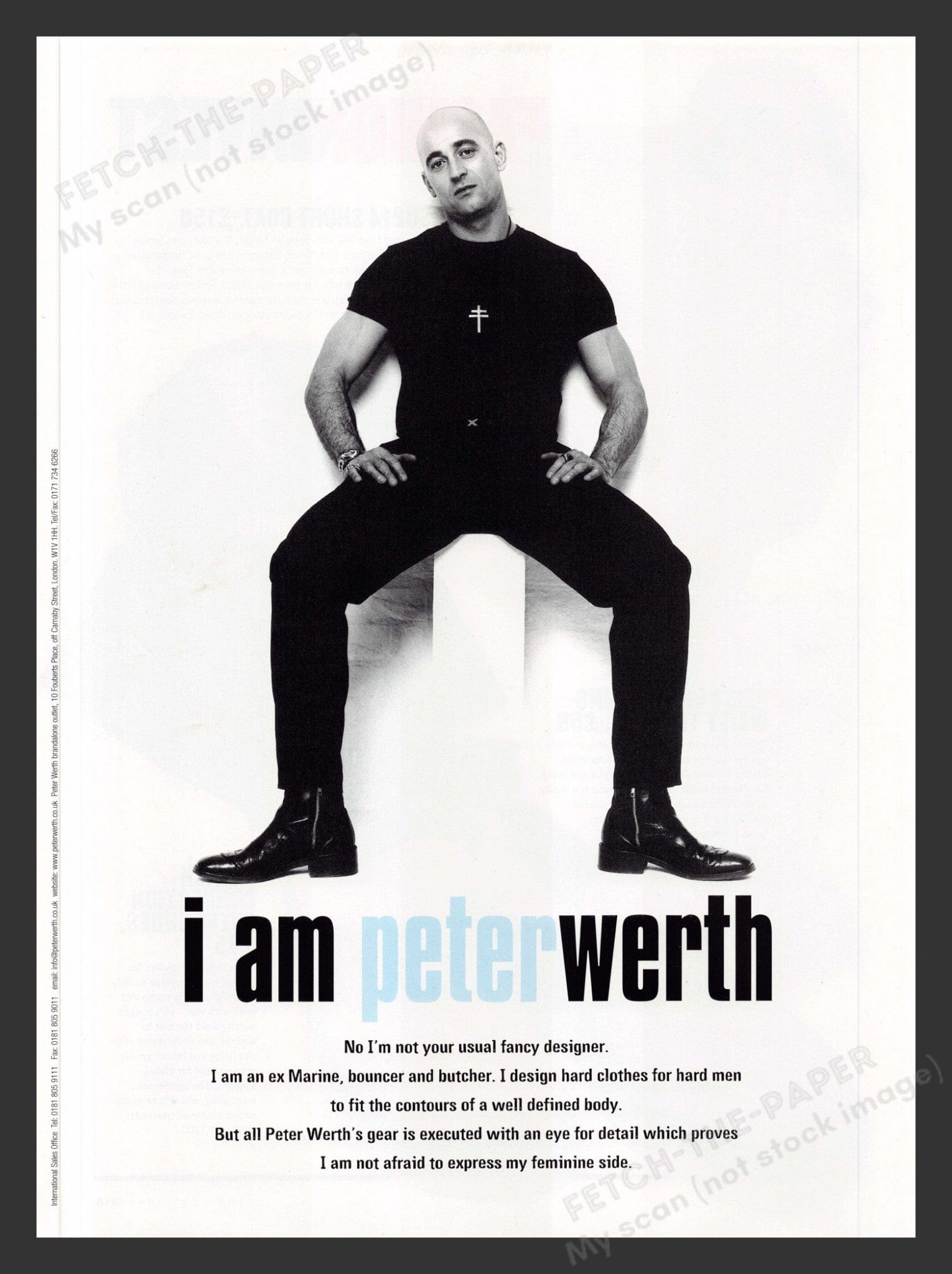 1999 Peter Werth Print Ad - Ex-Marine Bouncer Butcher Model — Fetch-the ...