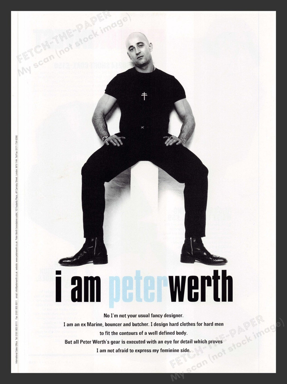 "I am Peter Werth" ex Marine Bouncer Butcher 1990s Print Advertisement ...