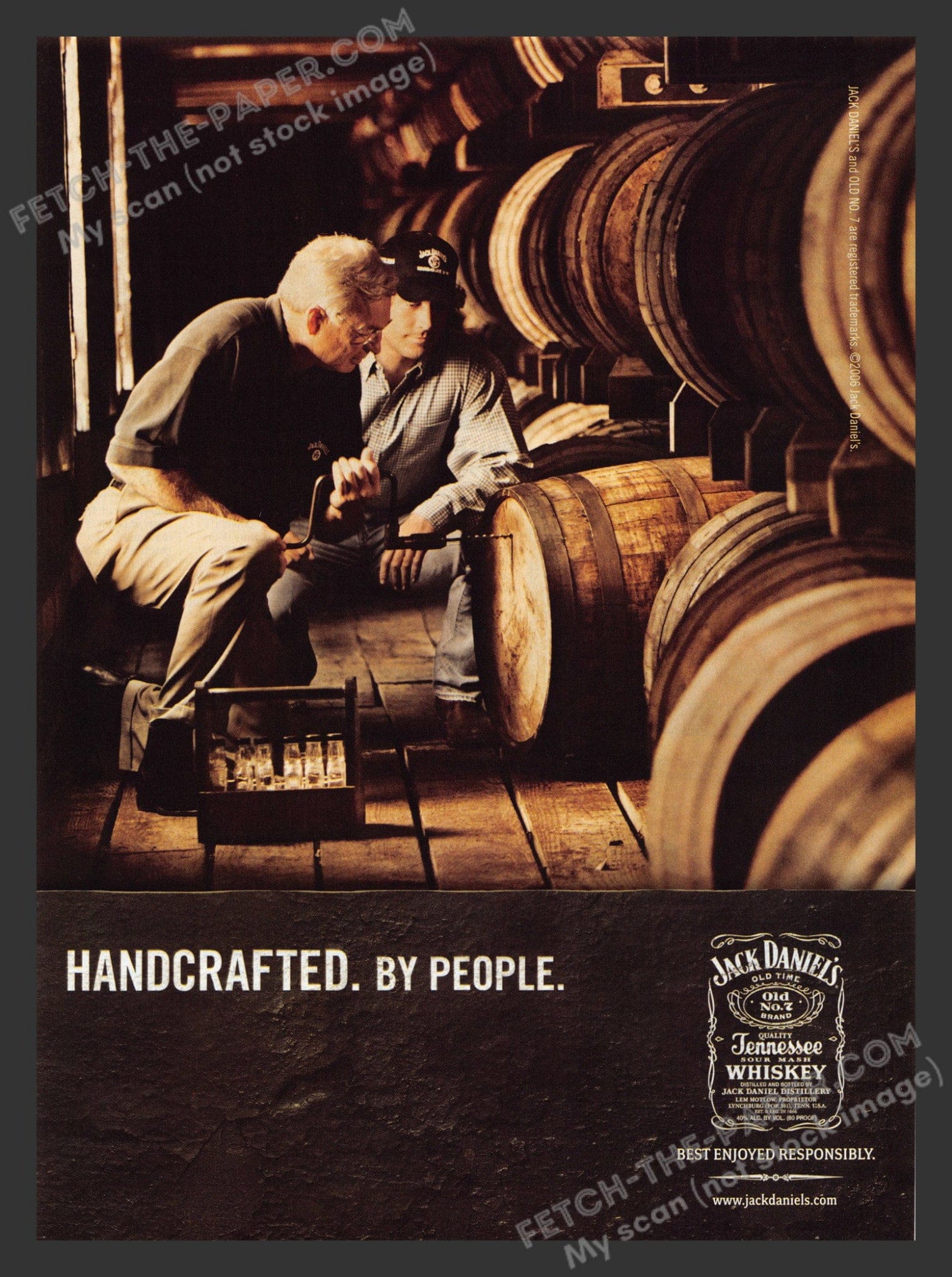Jack Daniel's Whiskey Handcrafted Barrels 2000s Print Ad — Fetch-the-Paper