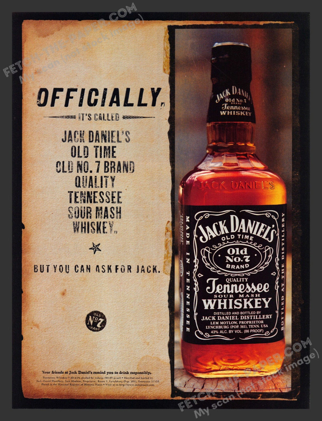 Jack Daniel's Old No. 7 1990s Vintage Print Ad — Fetch-the-Paper