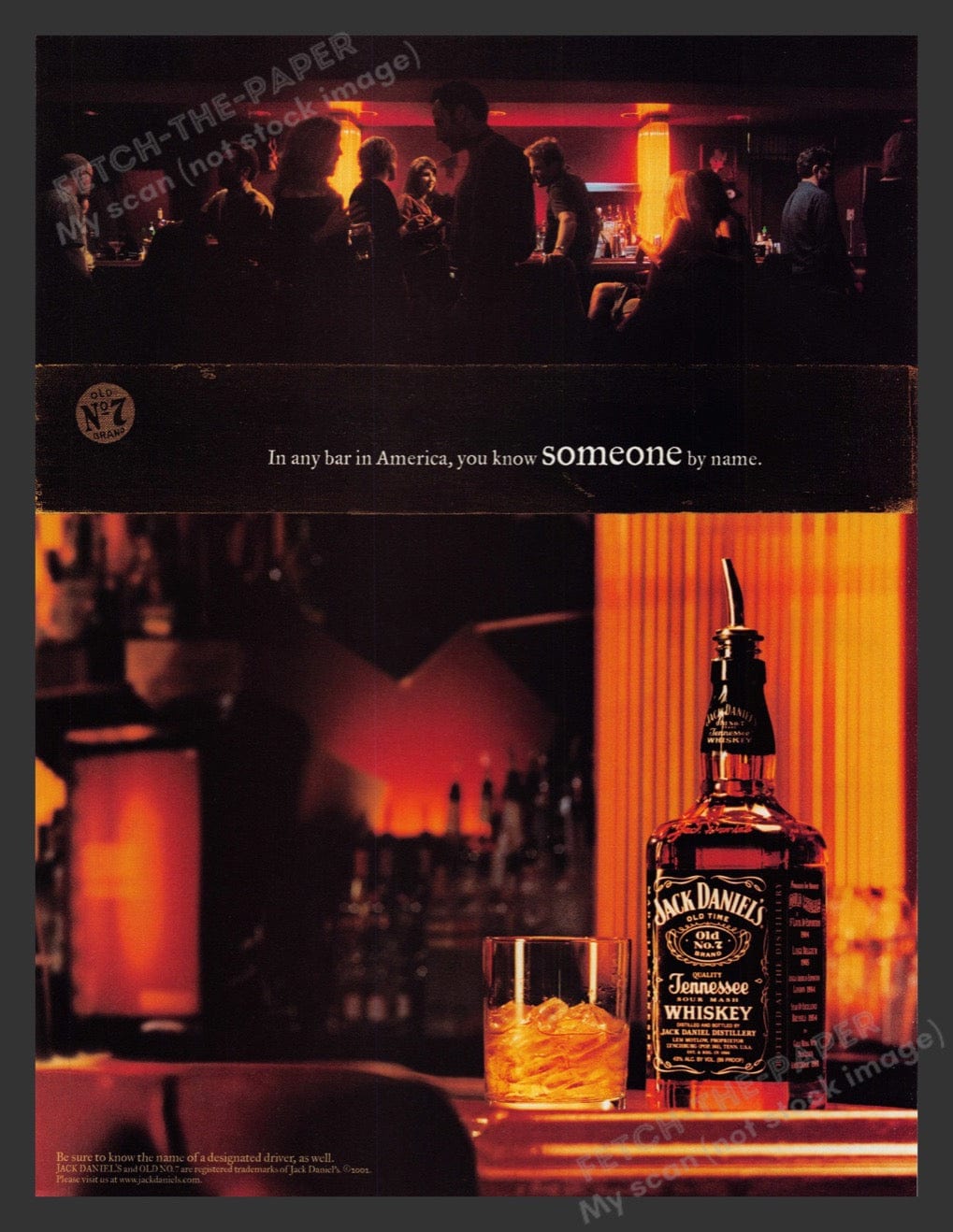 Jack Daniel's 2002 Vintage Bar Scene Print Advertisement — Fetch-the-Paper