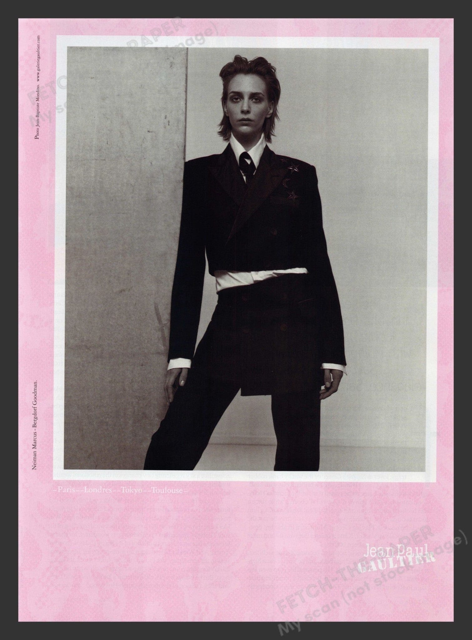 Jean Paul Gaultier 2001 Androgynous Model Print Ad — Fetch-the-Paper