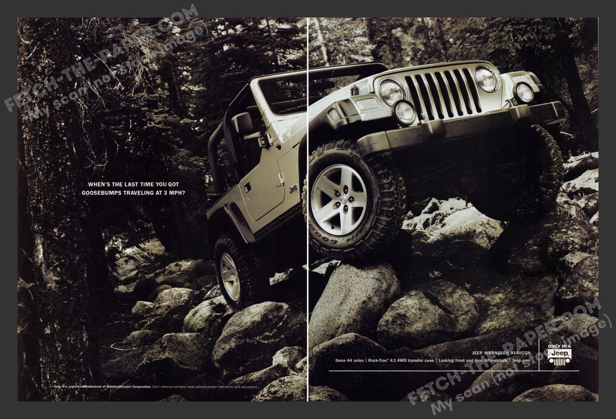 Jeep Wrangler Rubicon Rock Terrain 2002 Print Advertisement (2 pages ...