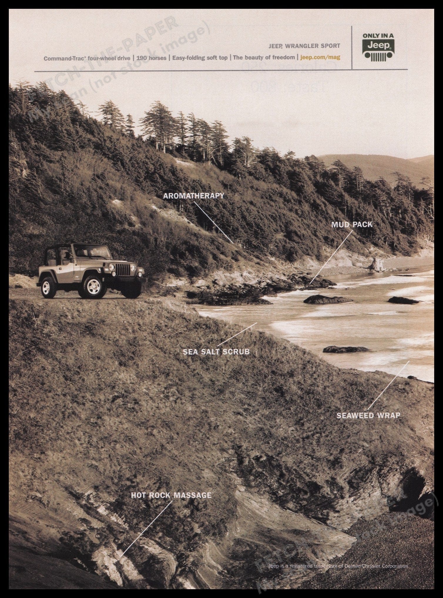 2003 Jeep Wrangler Sport Print Ad - Spa for Your Jeep — Fetch-the-Paper