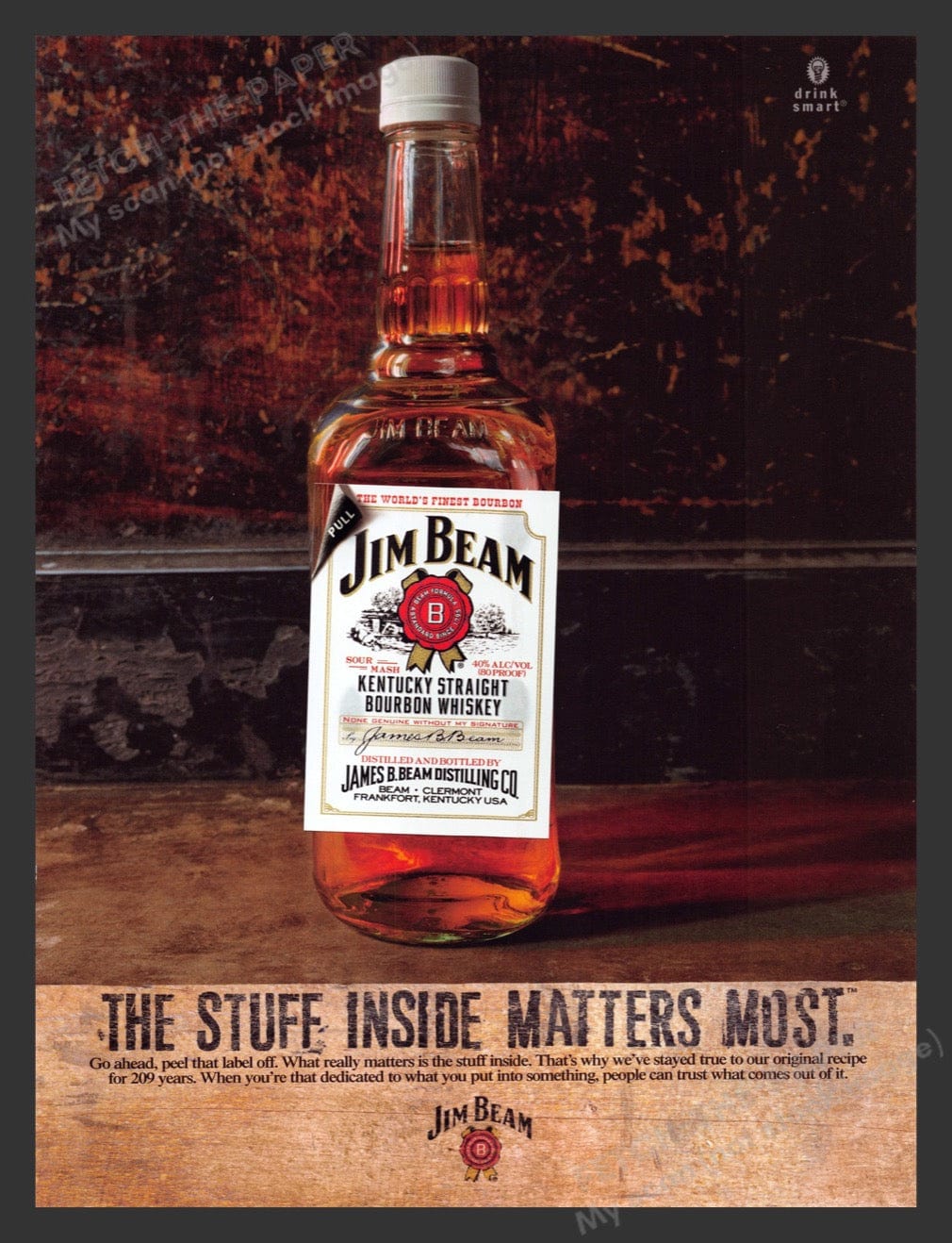 Jim Beam 2004 Vintage Print Ad - "Peel That Label Off" — Fetch-the-Paper