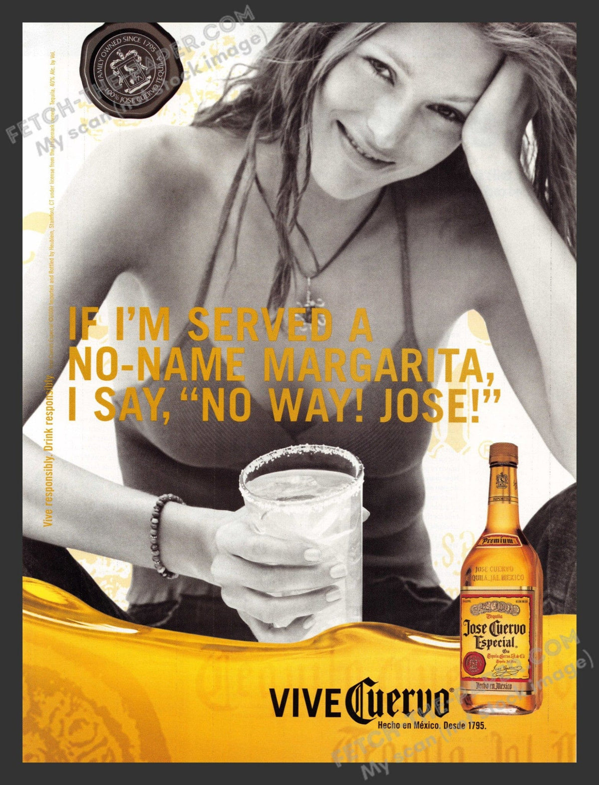 Jose Cuervo Tequila Sexy Girl with Drink 2001 Print Advertisement Ad ...