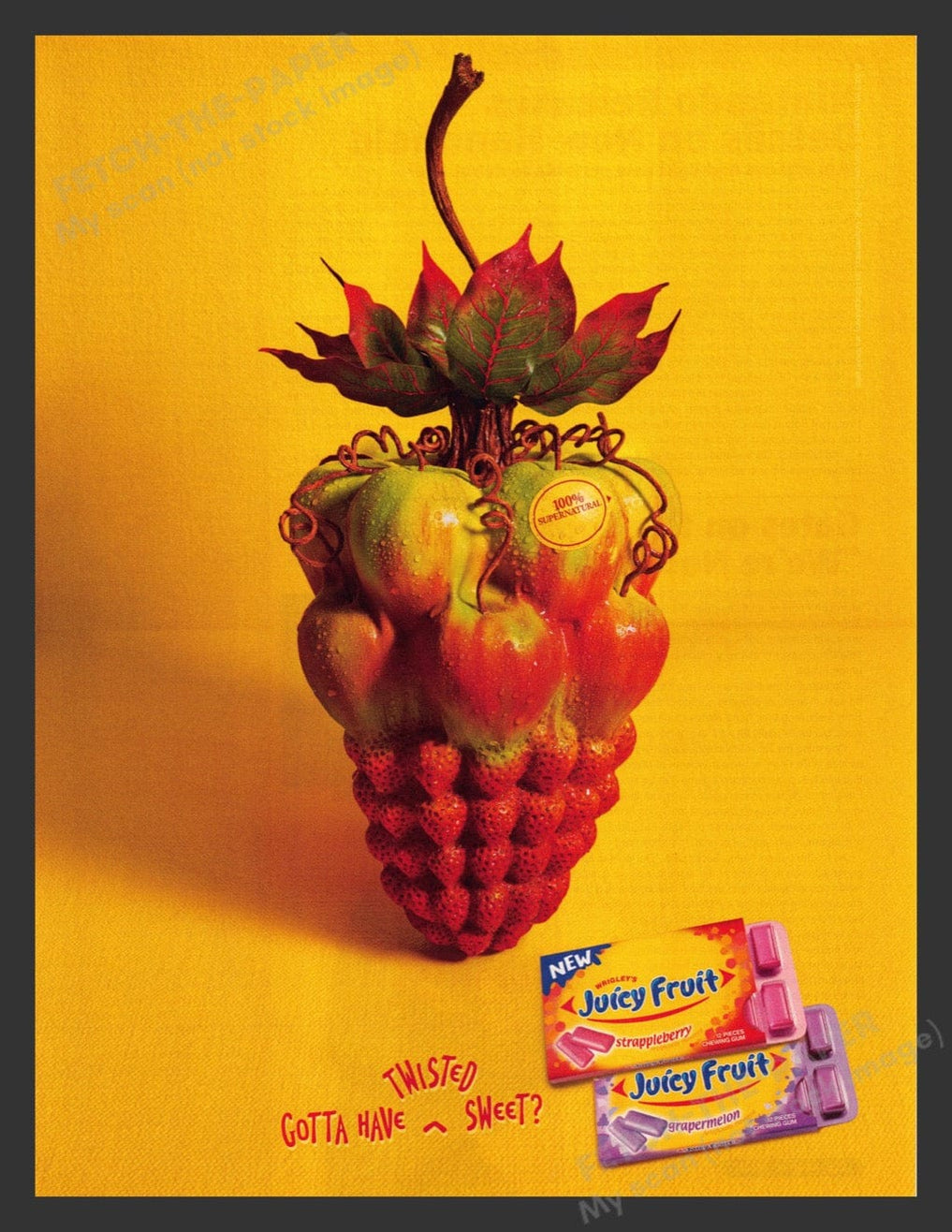 Juicy Fruit Gum Twisted Sweet 2000s Print Ad 2004 Vintage — Fetch-the-Paper