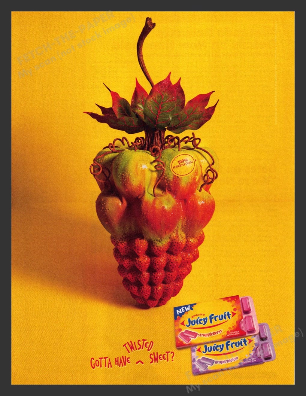 Juicy Fruit Gum Twisted Sweet 2000s Print Ad 2004 Vintage — Fetch-the-Paper