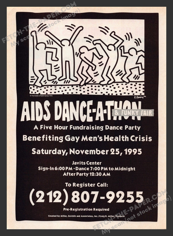 Keith Haring Aids Dance-a-thon Cause Artist 1990s Print Ad — Fetch-the ...