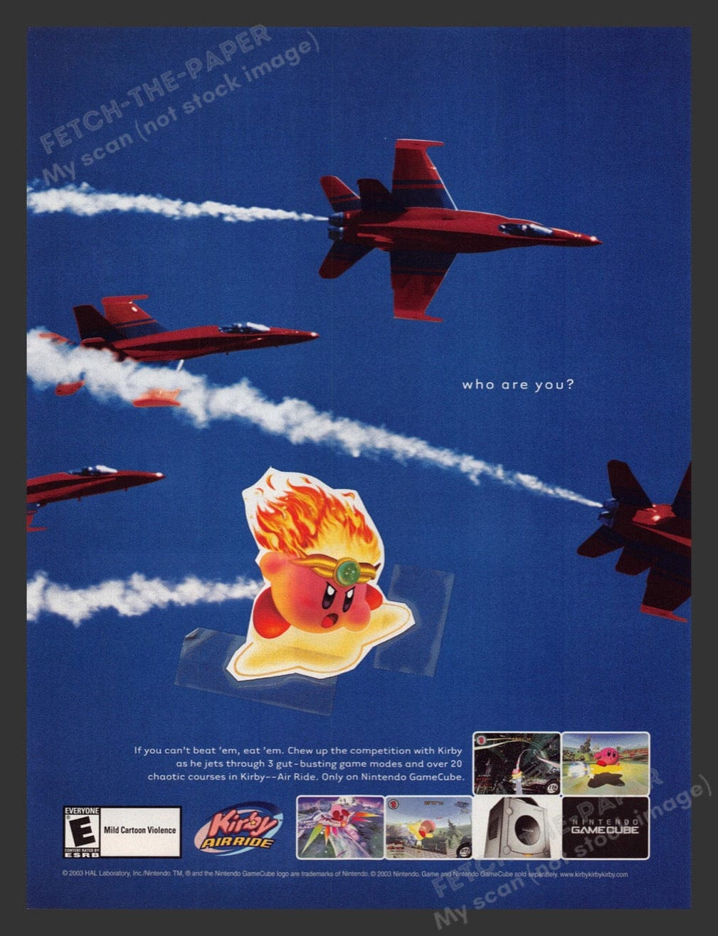 Kirby Air Ride Flying with Jets 2000s Video Game Print Advertisement 2 ...