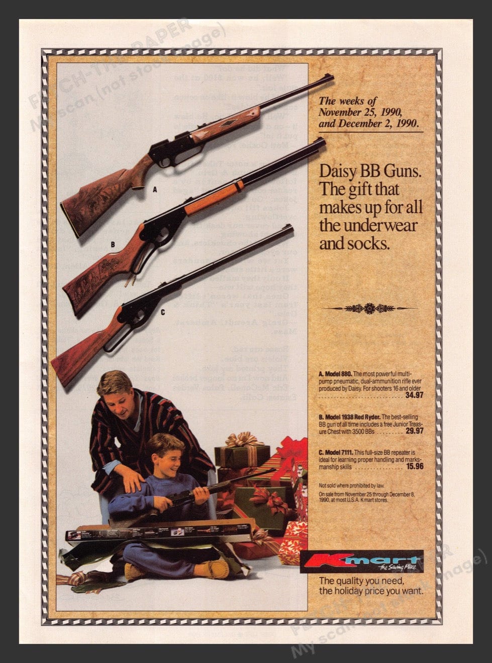 Kmart Daisy BB Guns 1990s Vintage Print Ad - Models 880, 1938, 7111 ...