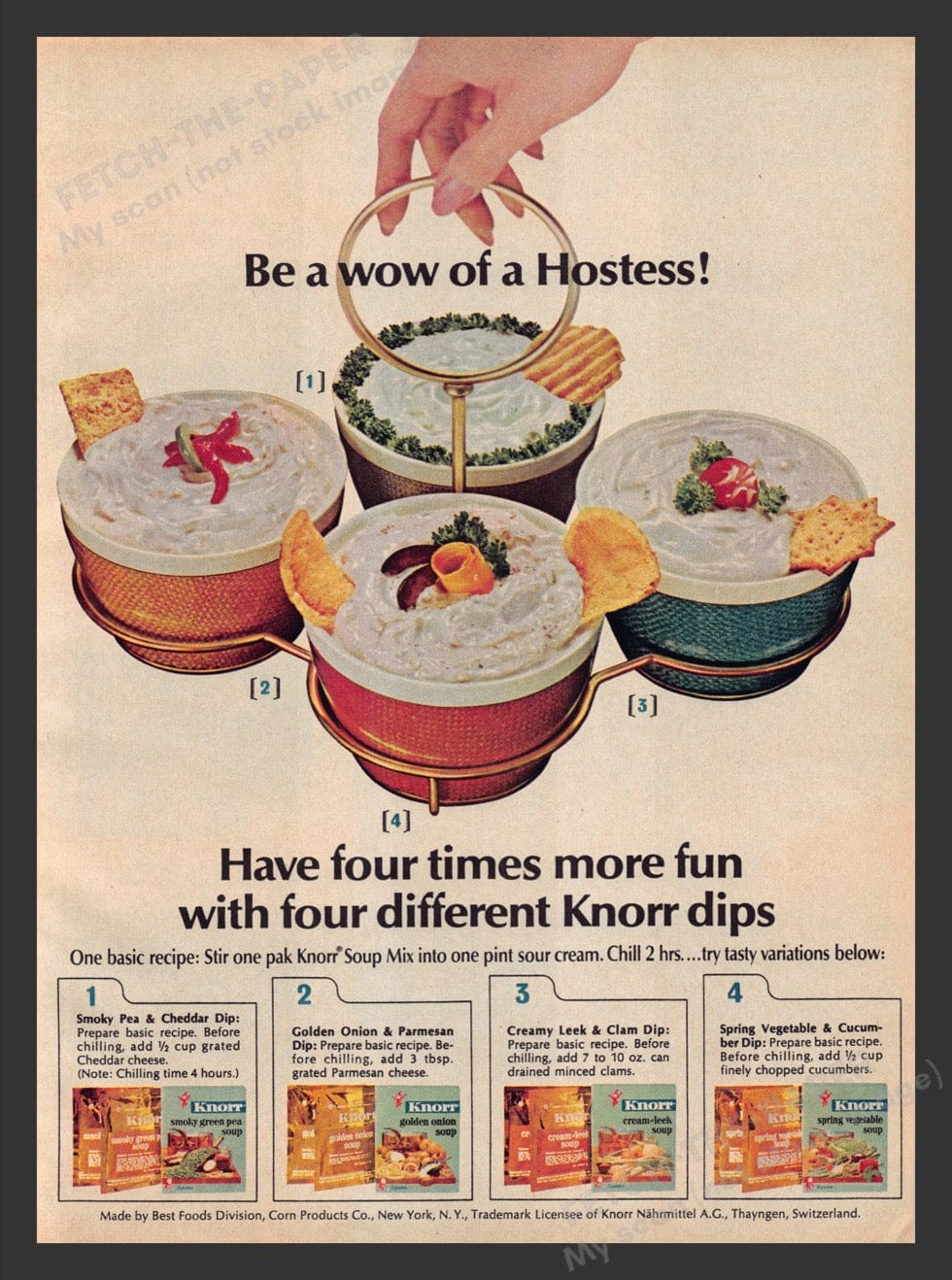 Knorr Soup Mix Dip Recipes 1960s Print Advertisement Ad 1964 — Fetch ...