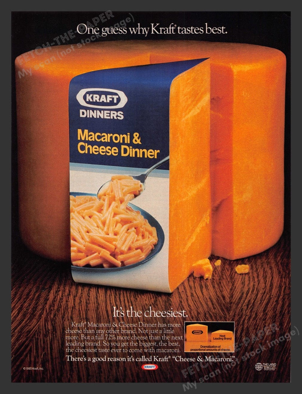 Kraft Macaroni & Cheese Dinner Cheese Wedge 1980s Print Advertisement ...