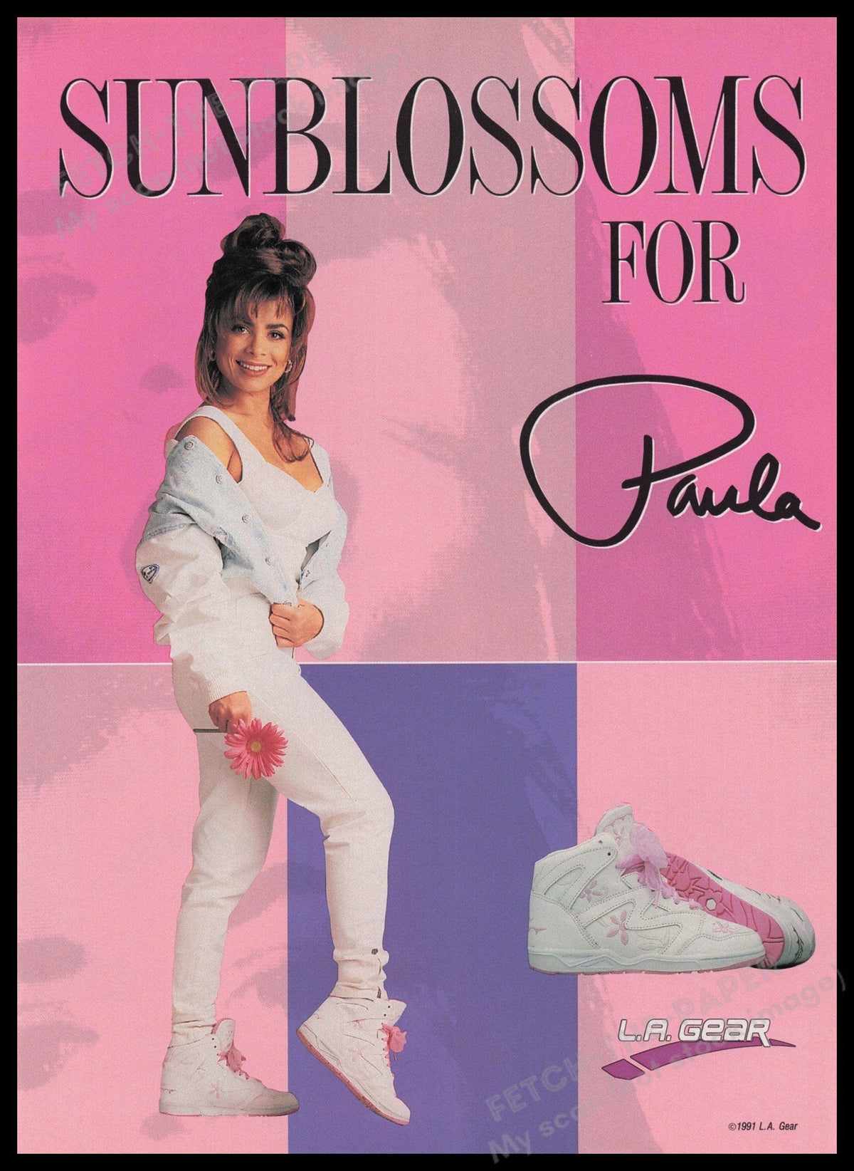 L.A. Gear 1991 Ad Paula Abdul Sunblossoms Sneakers Print — Fetch-the-Paper
