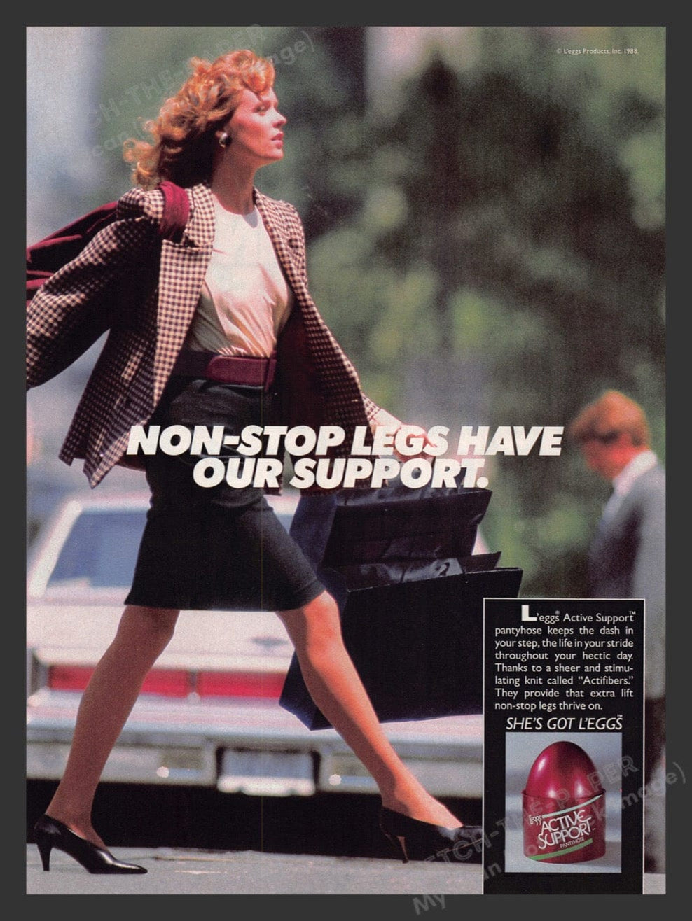Vintage 1988 L'eggs Active Sport Hosiery Ad - Non-Stop Legs — Fetch-the ...