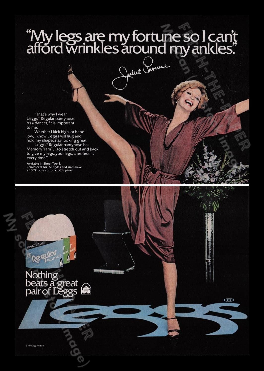 L'eggs Hosiery 1970s Print Advertisement Ad (2 pages) 1979 Juliet Prow ...