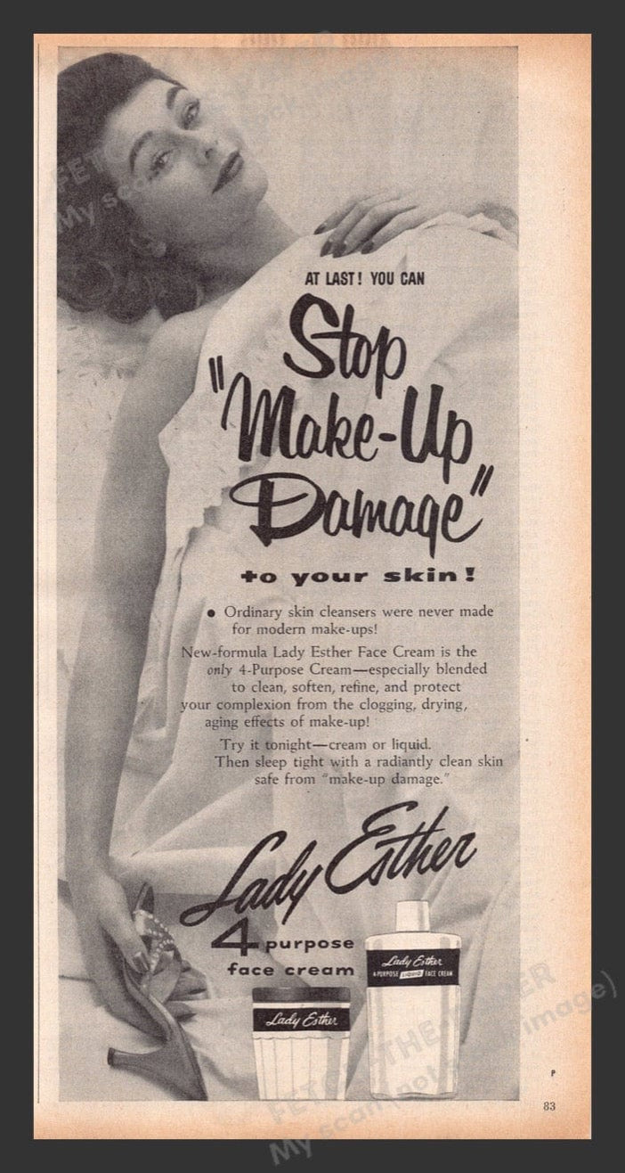 Lady Esther Face Cream Bare in Bed 1950s Print Advertisement Ad 1956 ...