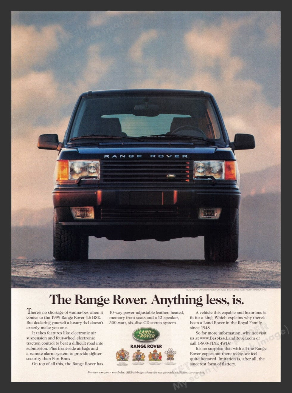 Land Rover Range Rover 1999 Print Ad - 4.6 HSE Model — Fetch-the-Paper