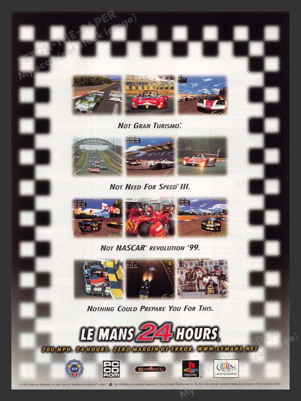 Le Mans 24 Hours 1990s Video Game Print Advertisement 1999 — Fetch-the-Paper