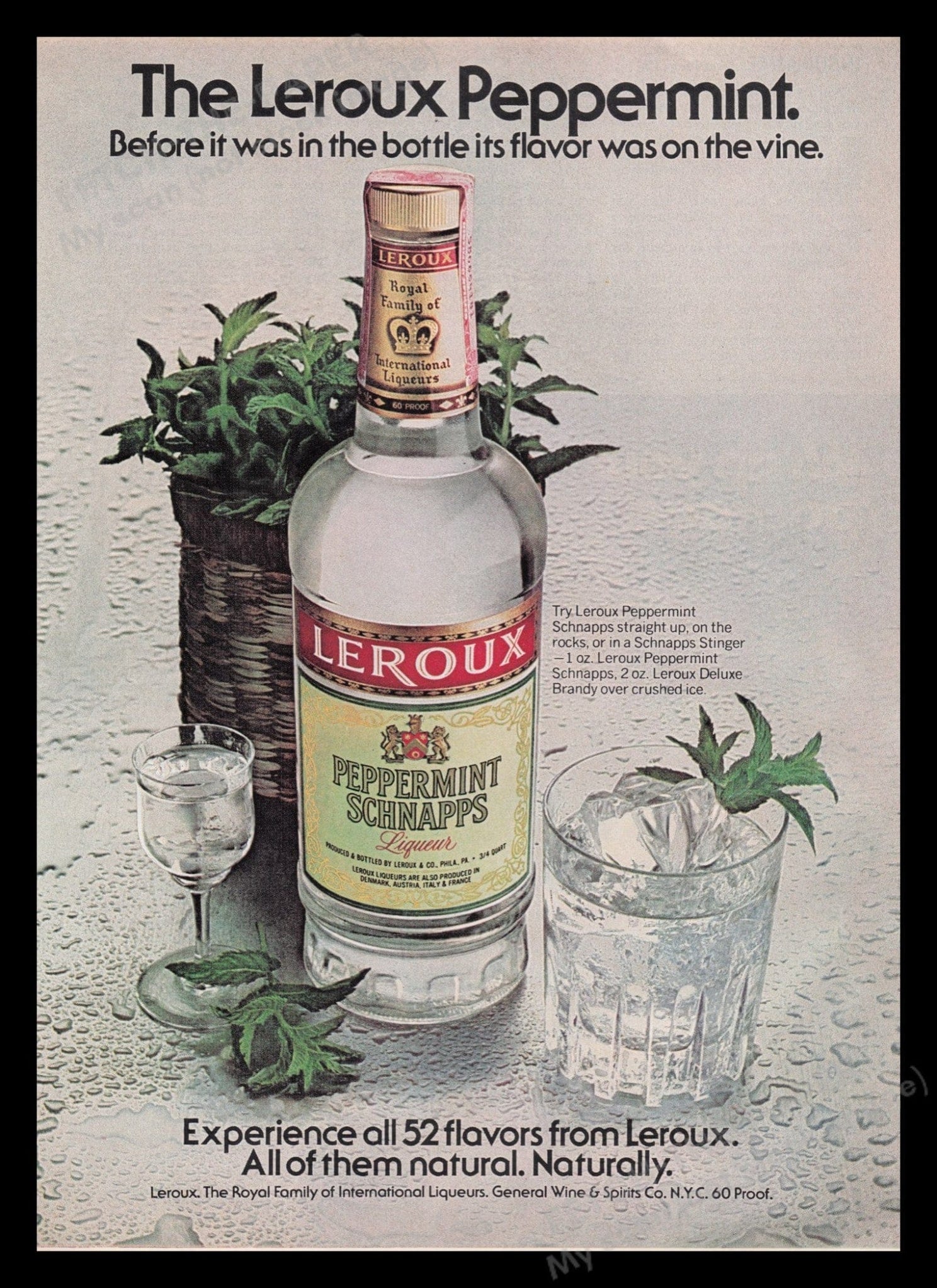 Leroux Peppermint Schnapps 1970s Print Advertisement Ad 1978 Mint ...