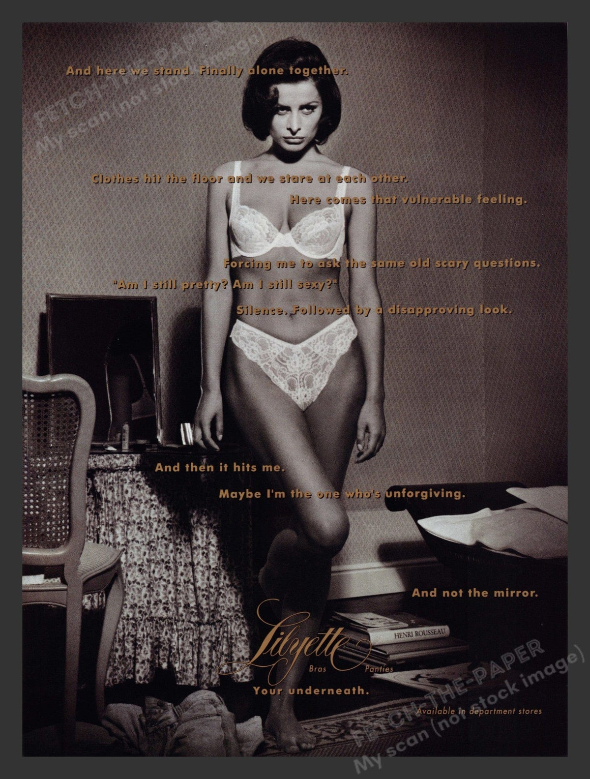 1993 Lilyette Lingerie Ad Vintage 90s Lace Bra And Panties — Fetch The