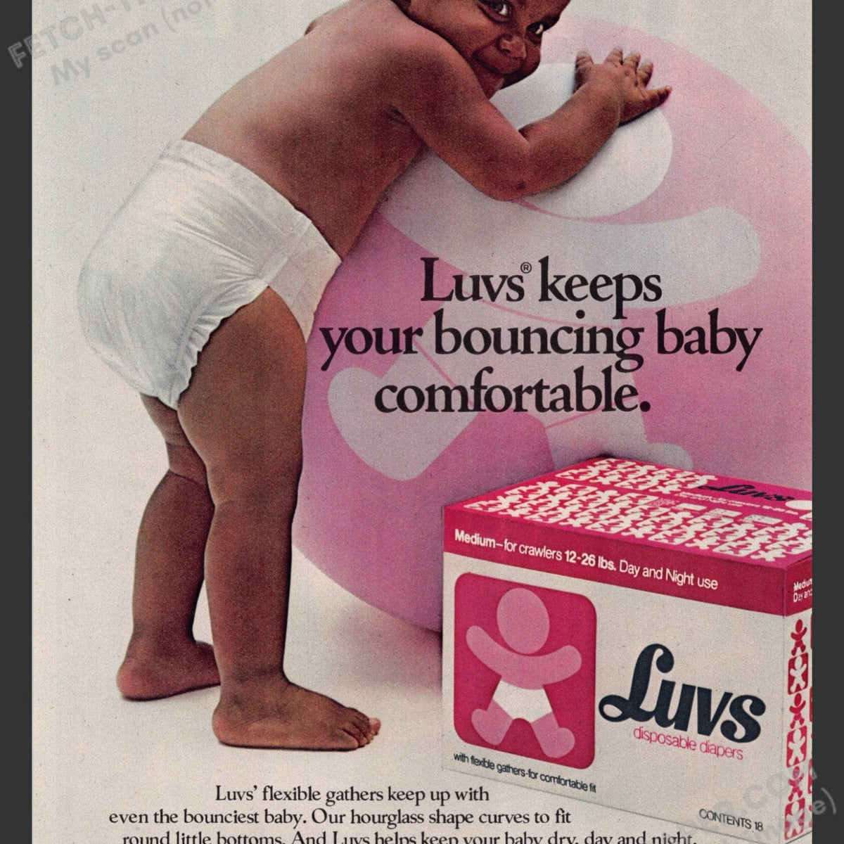 Luvs Disposable Diapers 1980s Print Ad — Fetch-the-Paper