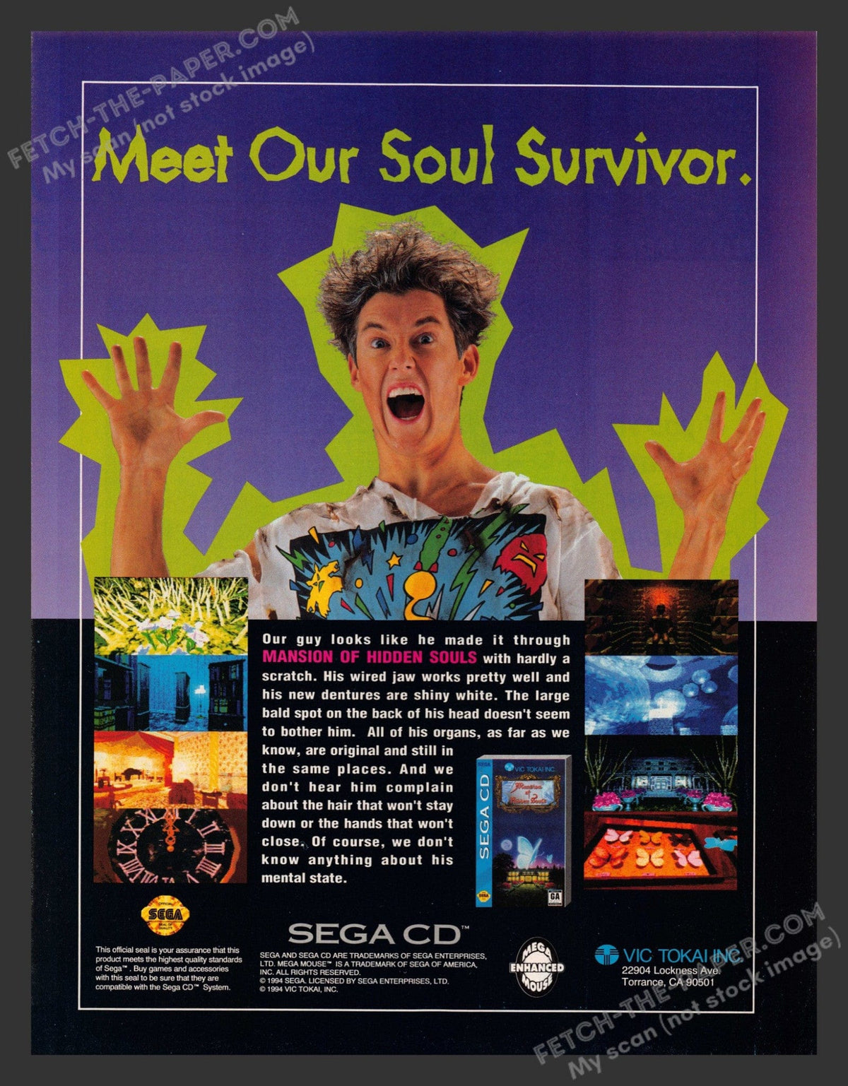 Mansion of Hidden Souls Video Game 1990s Print Advertisement 1994 — Fetch-the-Paper