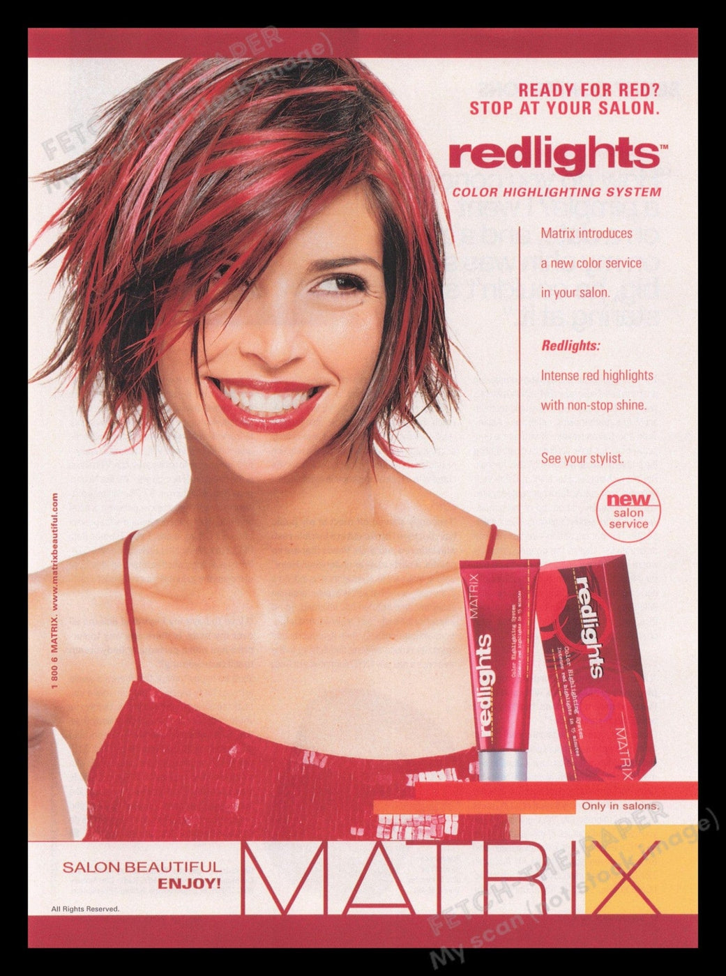 Matrix 2000s Print Advertisement Ad 2001 Hair Redlights Cute Model ...