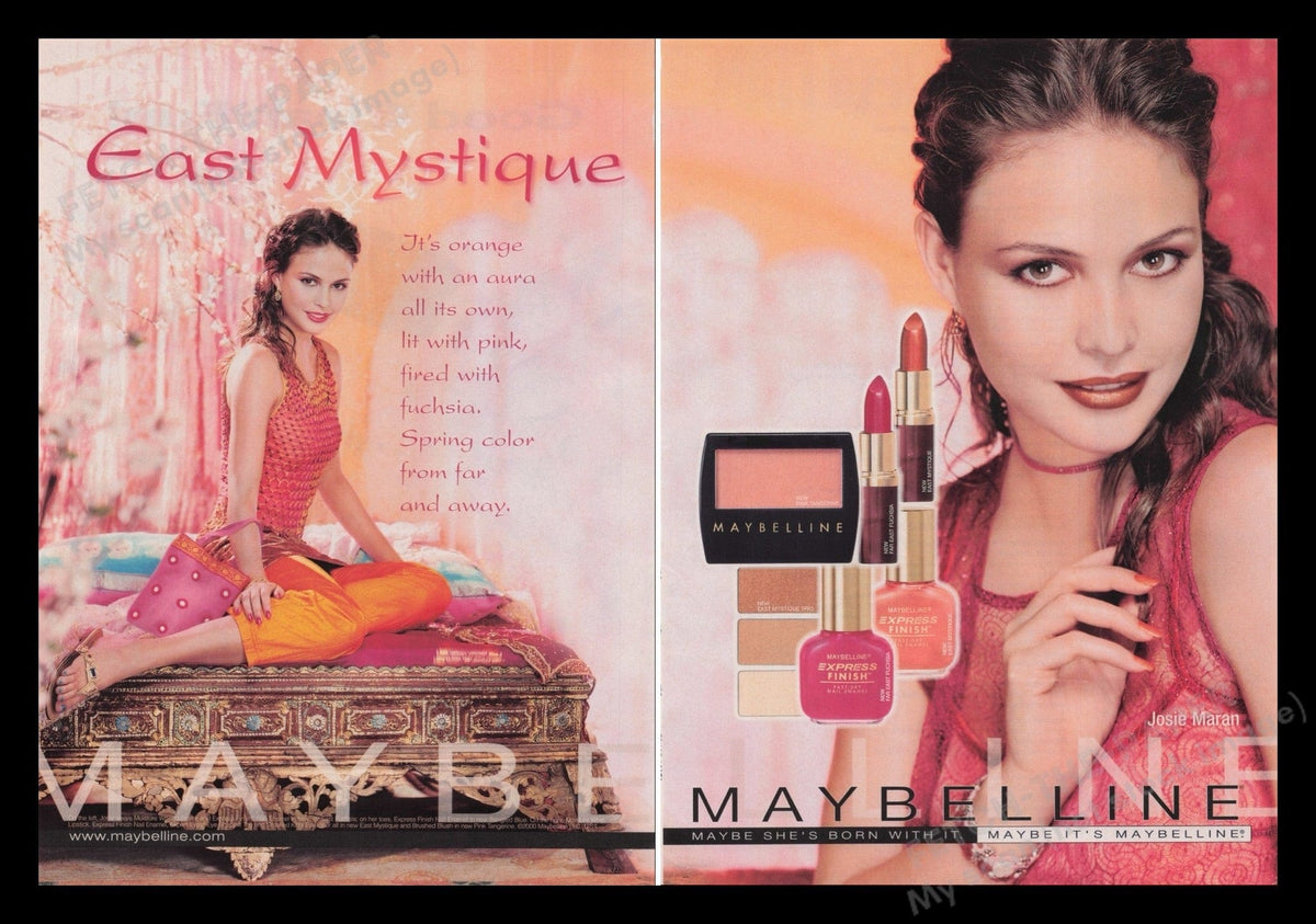 Maybelline 2000s Print Advertisement (2 pages) 2000 Josie Maran Cosmet ...