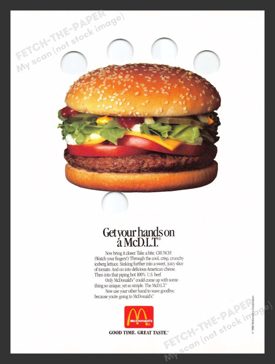 McDonald's Get Your Hands on a McD.L.T. 1980s Print Advertisement Ad 1 ...