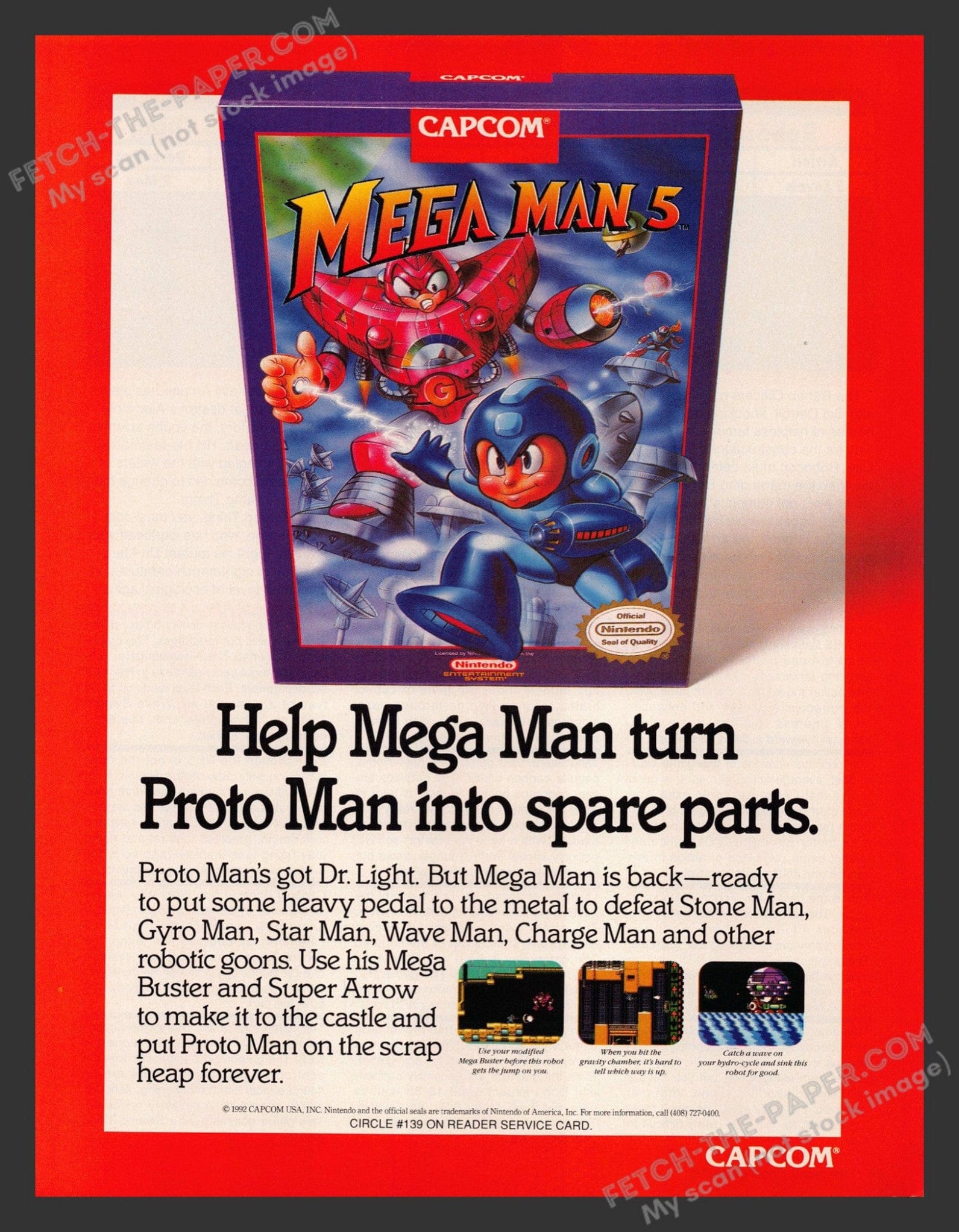 Mega Man 5 1992 Original Print Ad - Iconic 90s Video Game Art — Fetch ...
