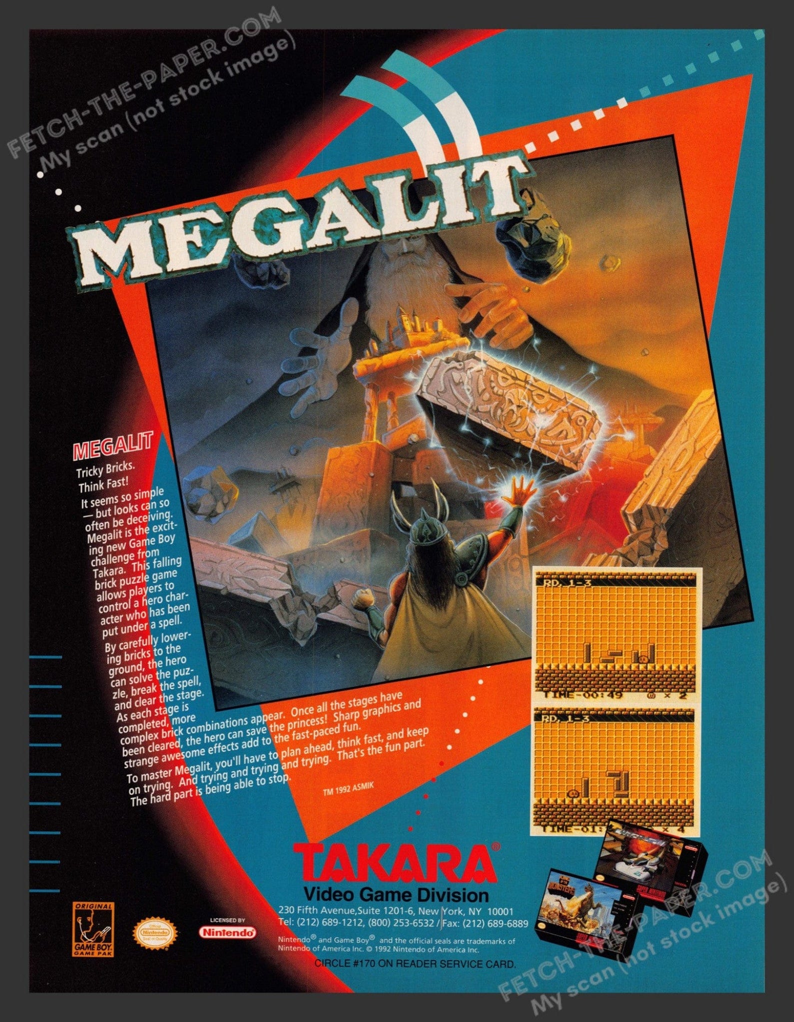 Megalit Video Game 1990s Print Advertisement 1992 — Fetch-the-Paper