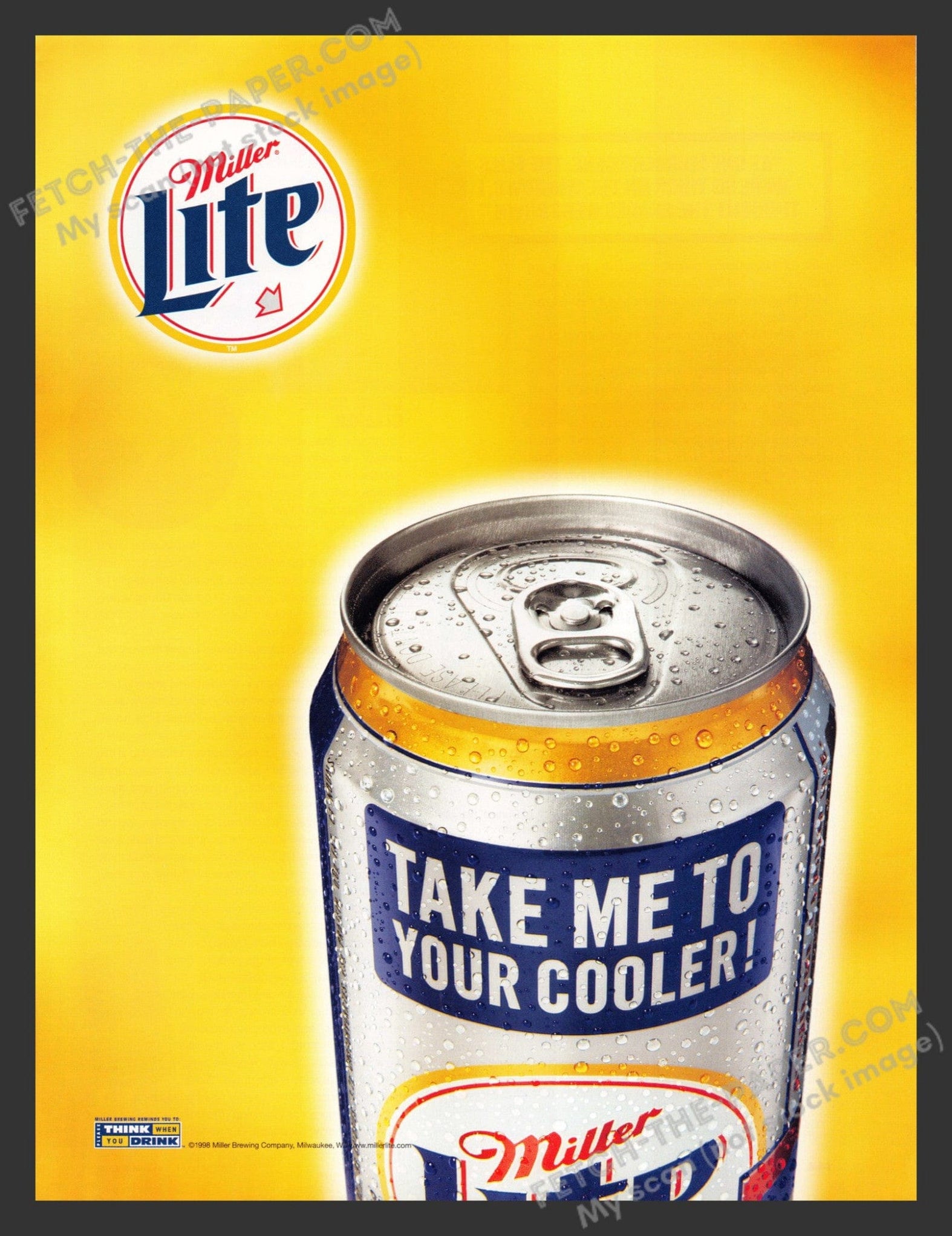 Miller Lite "Take Me To Your Cooler!" 1990s Print Ad — Fetch-the-Paper