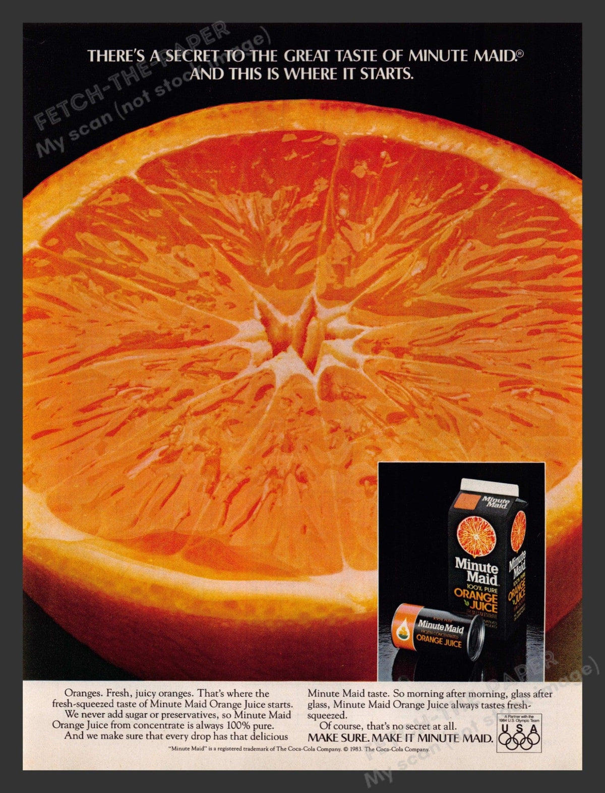 Minute Maid 1980s Print Advertisement Ad 1983 Orange Juice Olympics Lo ...