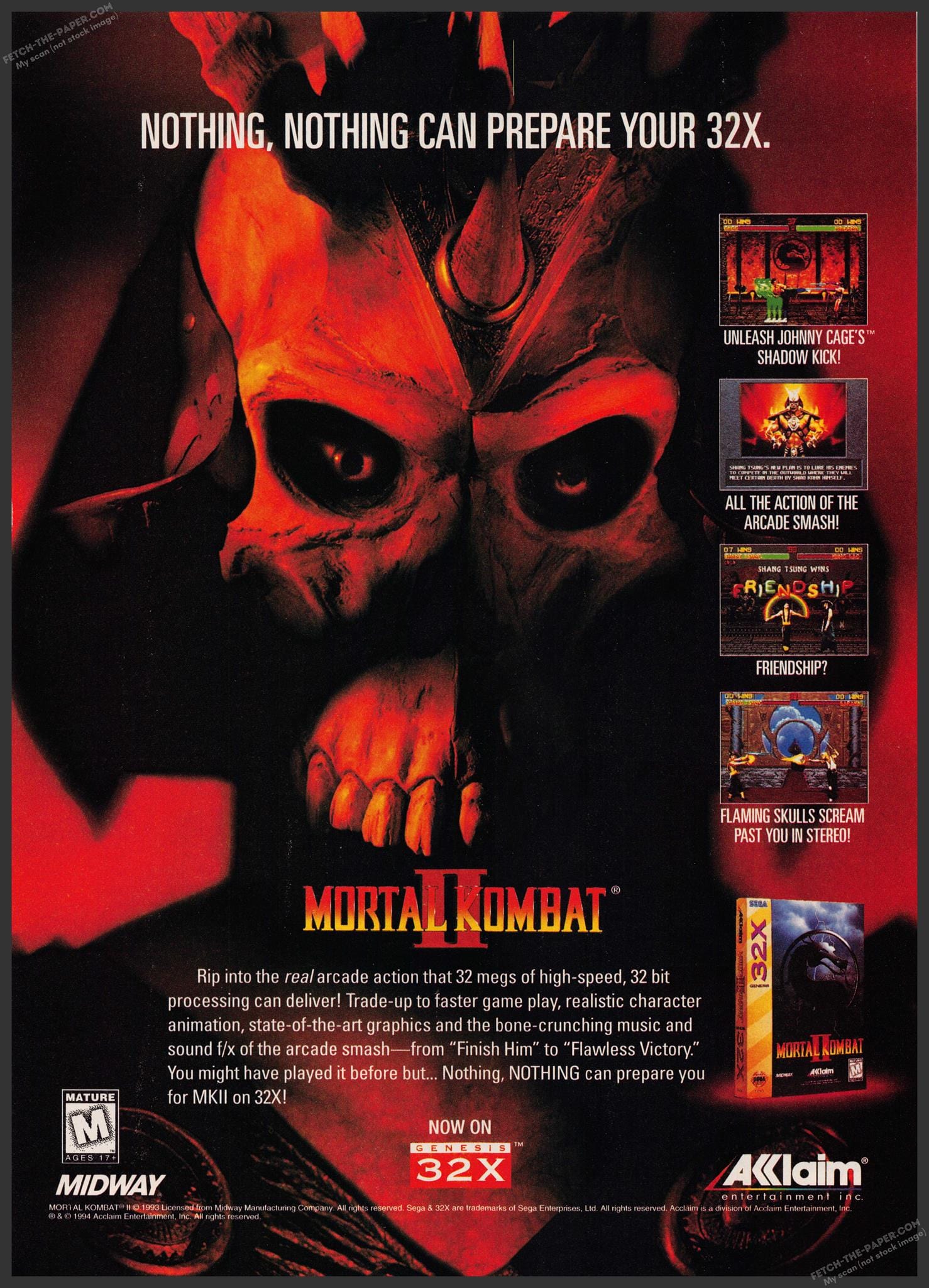Mortal Kombat II Video Game 1990s Print Advertisement 1994 — Fetch-the-Paper