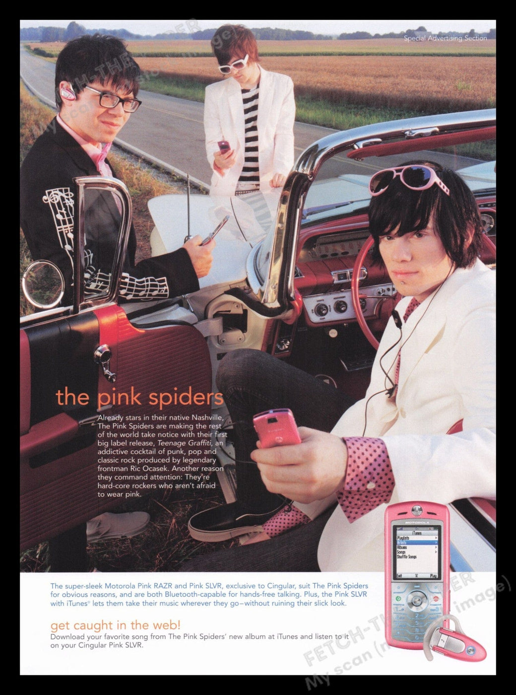 Motorola RAZR 2006 Ad Featuring The Pink Spiders - Retro Print — Fetch ...