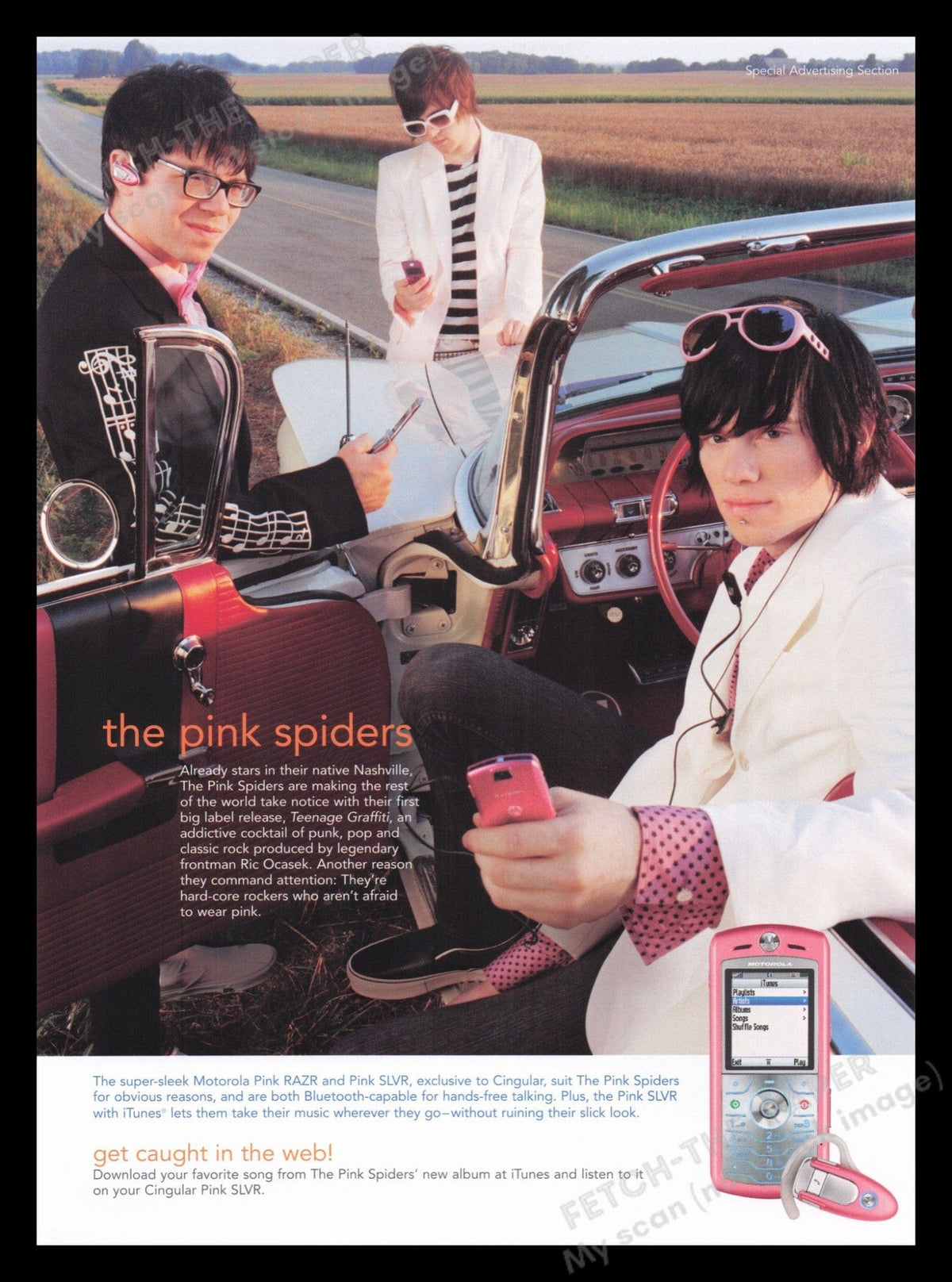 Motorola RAZR 2006 Ad Featuring The Pink Spiders - Retro Print — Fetch ...