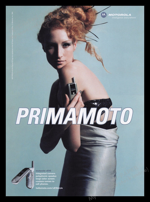 Motorola v810 Cell Phone 2000s Print Advertisement Ad 2004 Redhead Mod ...