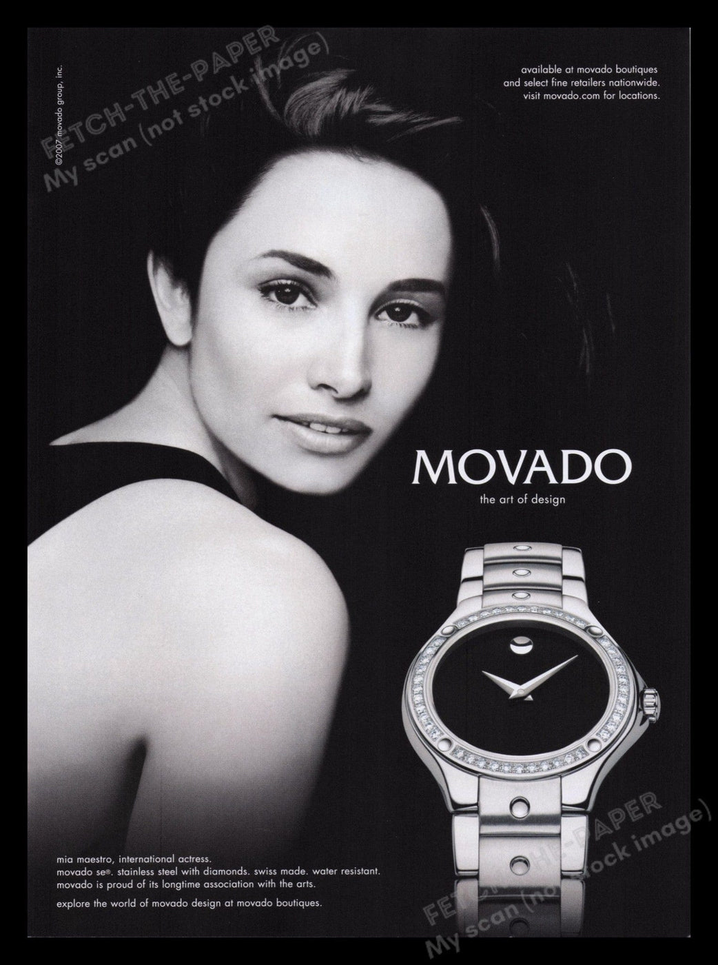Movado Watch 2007 Ad Featuring Mia Maestro - Vintage Print — Fetch-the ...
