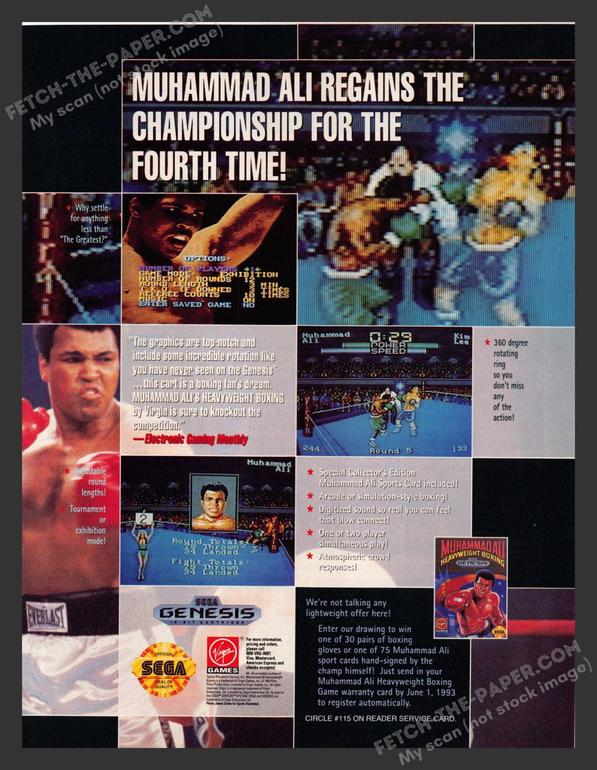 Muhamm Ali Boxing Video Game 1990s Print Advertisement 1992 — Fetch-the-Paper