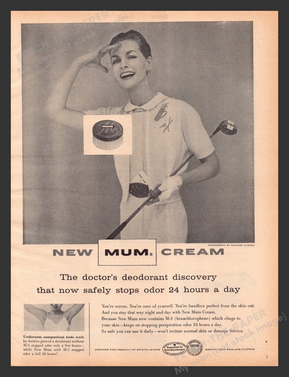 Mum Cream Deodorant Female Golfer 1950s Print Advertisement Ad 1956 ...